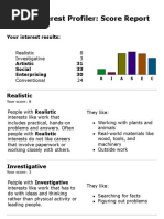 O Net Interest Profiler Score Report at My Next Move | PDF | Cognition ...
