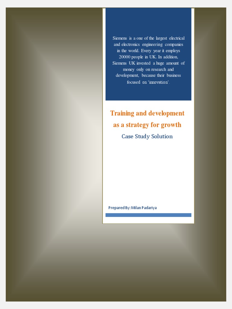 Siemens Training & Development Strategy | PDF | Goal | Performance ...