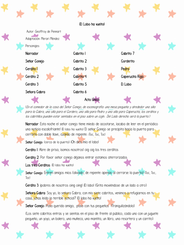 C Libreto El Lobo Ha Vuelto Merari Mendez DDM | PDF