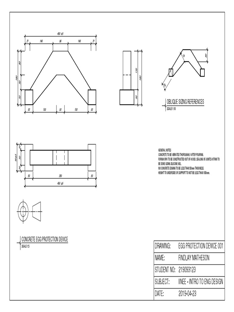 Concrete Egg Protection Device Design | PDF