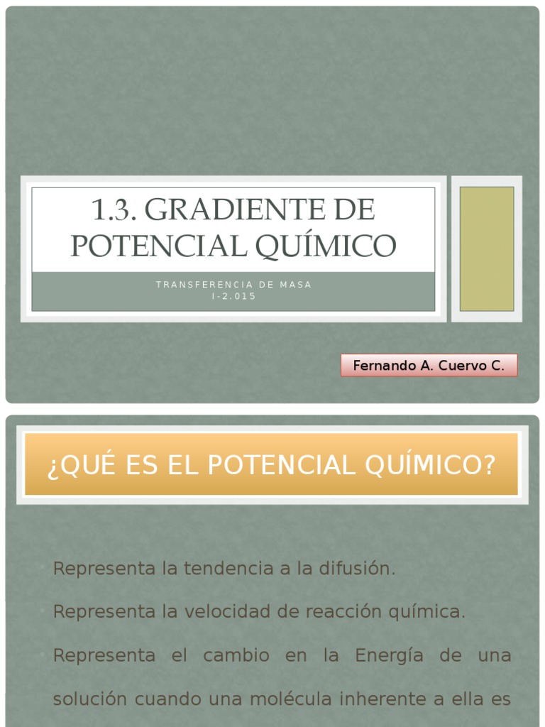 1 3 Gradiente de Potencial Quimico | PDF | Fase (materia) | Equilibrio ...