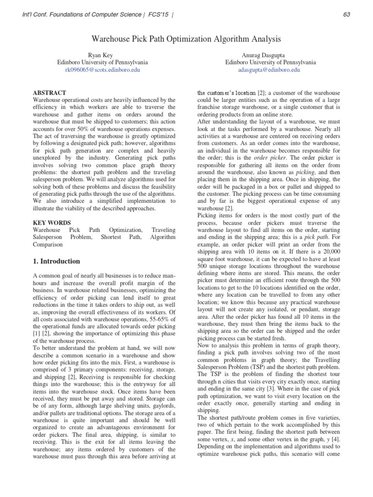 Pick Path Optimization Algorithm v1 | PDF | Theoretical Computer Science | Algorithms