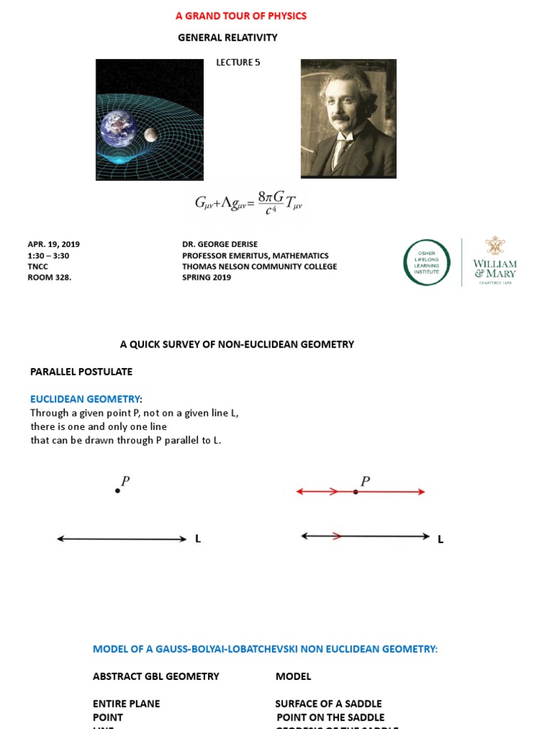 A Detailed Exploration of General Relativity and Non-Euclidean Geometry ...