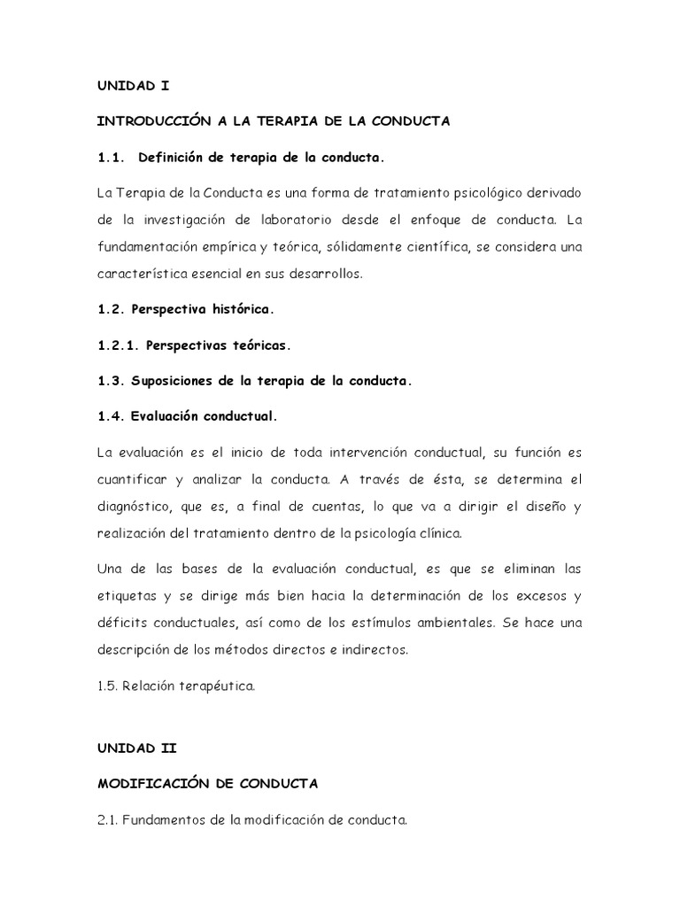 Programa de Terapia Conductual | PDF | Terapia conductual | Psicoterapia