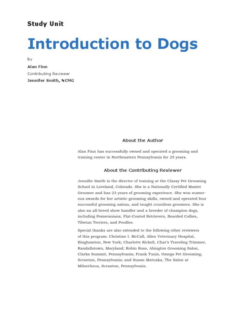 Introduction To Dogs PDF | PDF | Conformation Show | Terriers