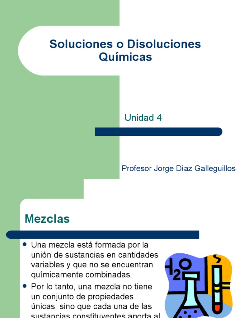 Soluciones | PDF | Solubilidad | Mezcla