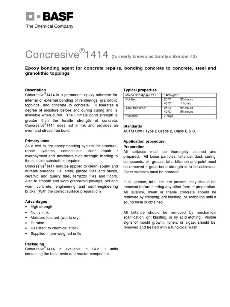 Concresive 1414: Epoxy Bonding Agent For Concrete Repairs, Bonding ...