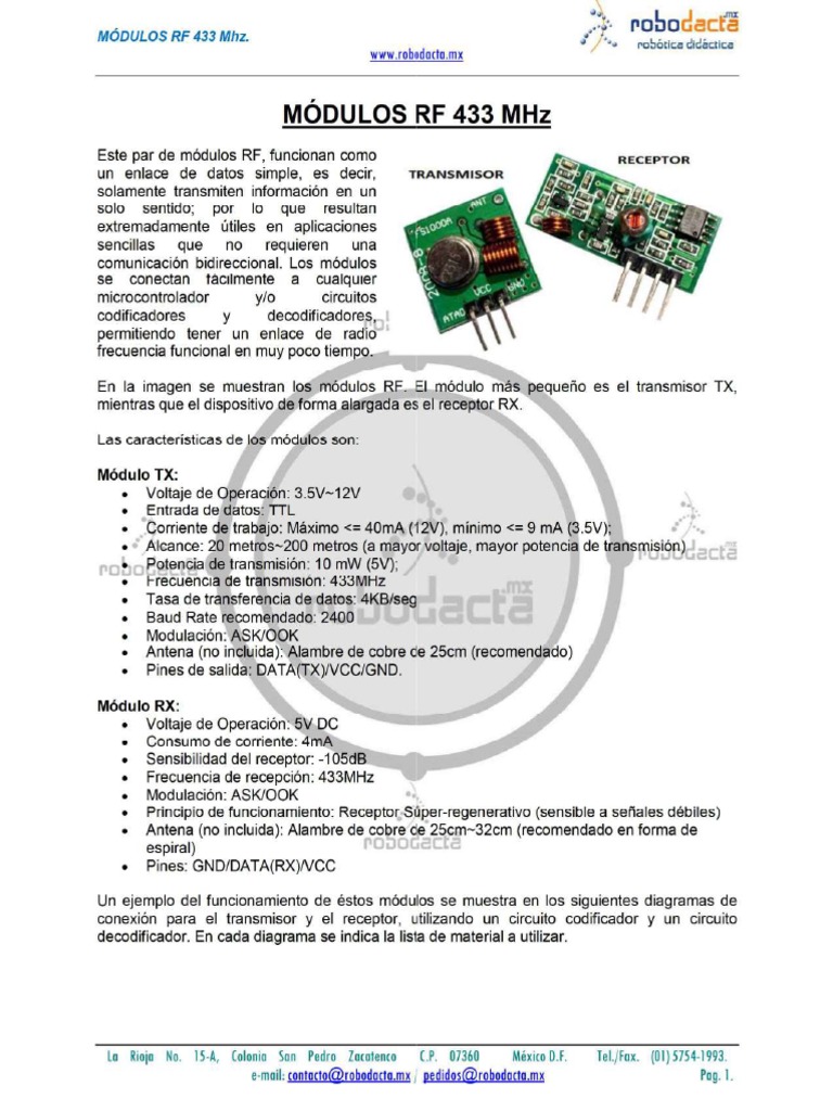 RF Modulos 433 MHZ PDF | PDF