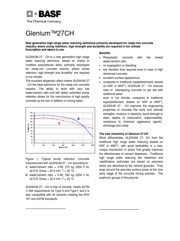 Glenium 27 CH | PDF | Concrete | Cement