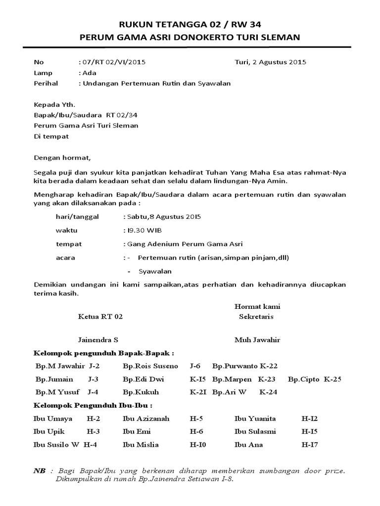Undangan Syawalan | PDF | Memasak, Makanan, & Anggur