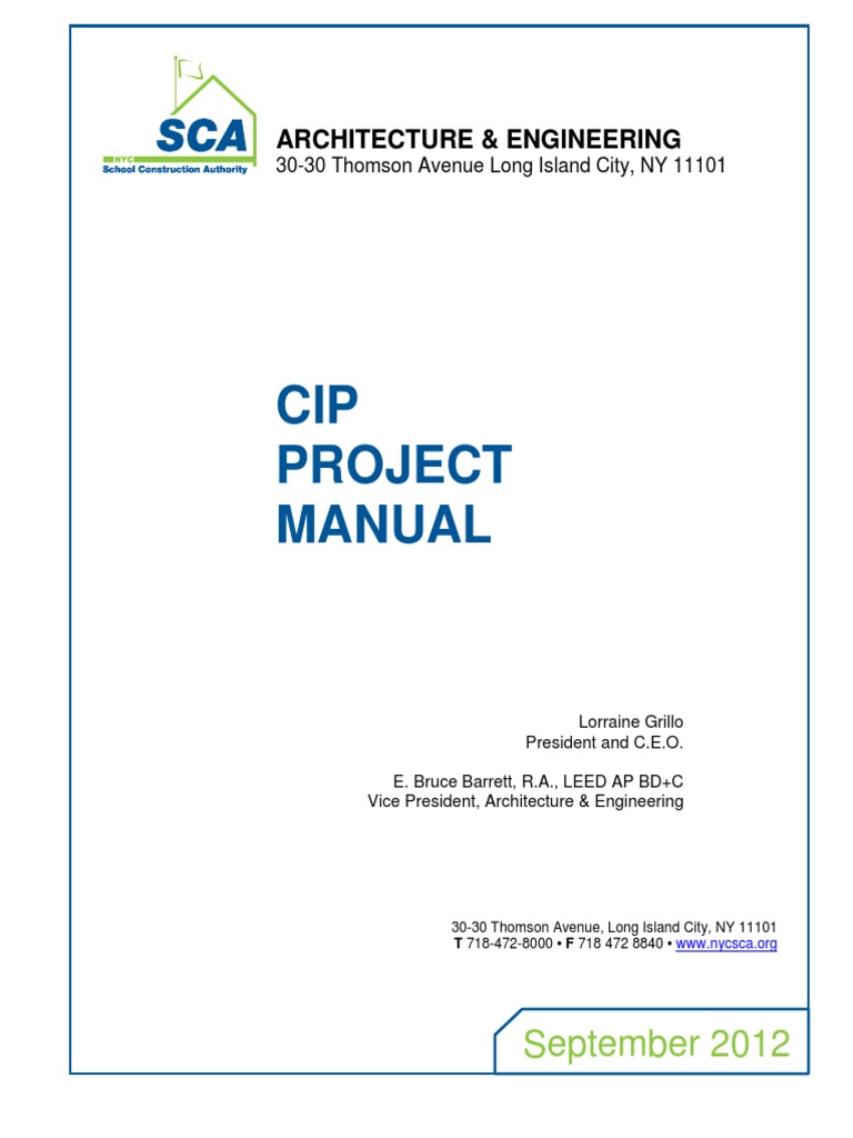 CIP Project Manual: September 2012 | PDF | Quality Assurance | Design