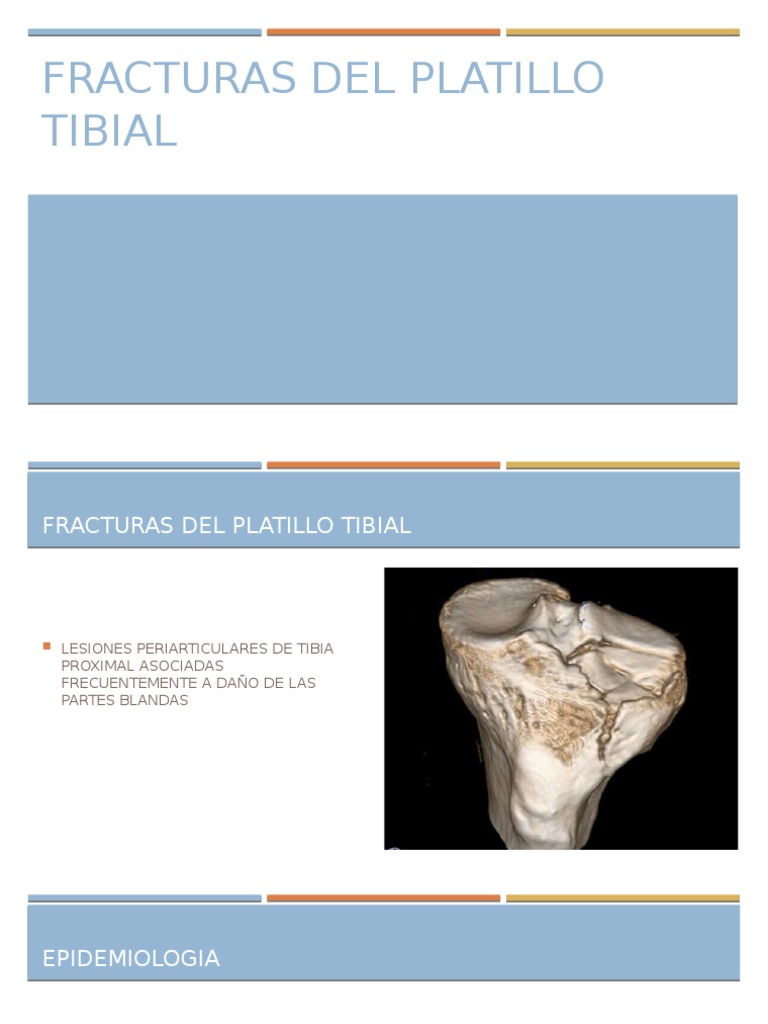 Fracturas Del Platillo Tibial | PDF | Rodilla | Sistema musculoesquelético