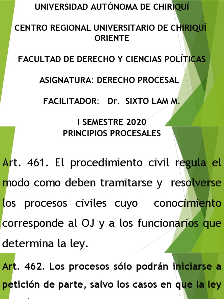 Principios Procesales | PDF | Ley procesal | Juez
