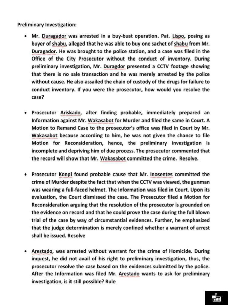 Preliminary Investigation | PDF