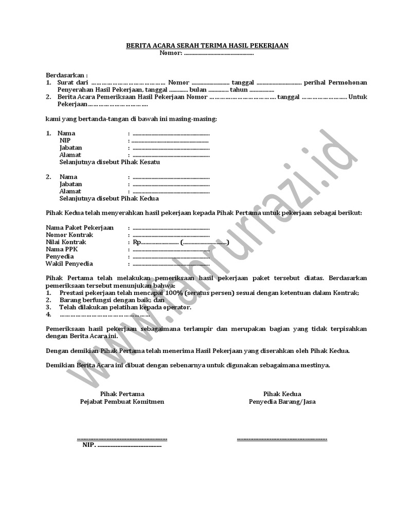 Contoh 11 - Format BAST | PDF