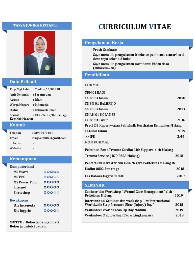 CV Tasya Junika | PDF