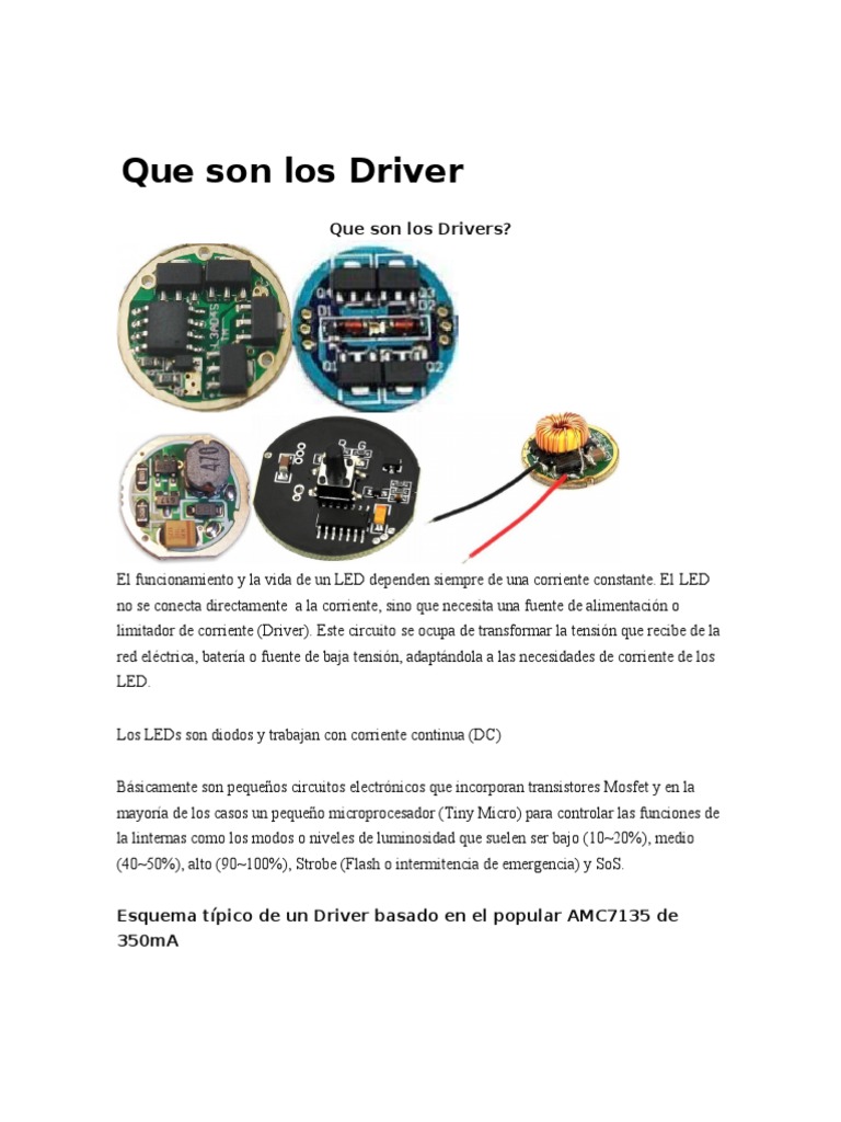 Funcionamiento y Tipos de Drivers Electrónicos | PDF | Fuente de ...