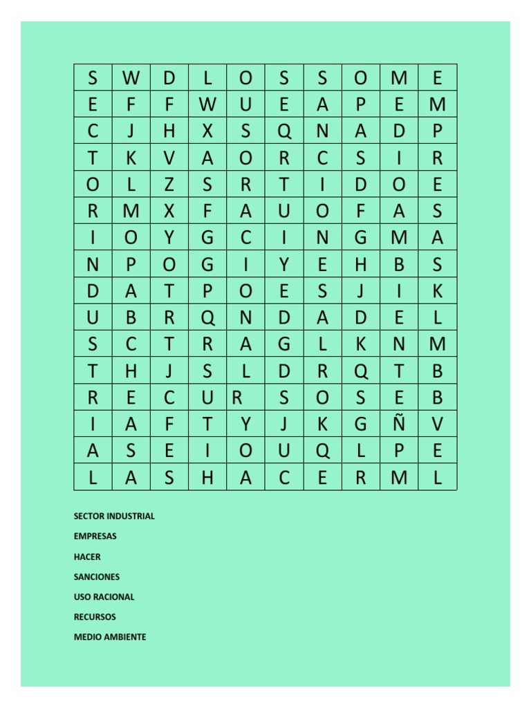 Sopa de Letras - Actividad Sin Resolver | PDF