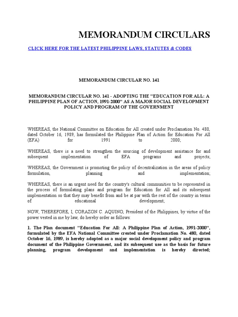 Memorandum Circulars | PDF | Government | Public Sphere