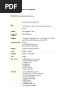 Pegatron Corporation 2AB6 Mainboard Specs | PDF