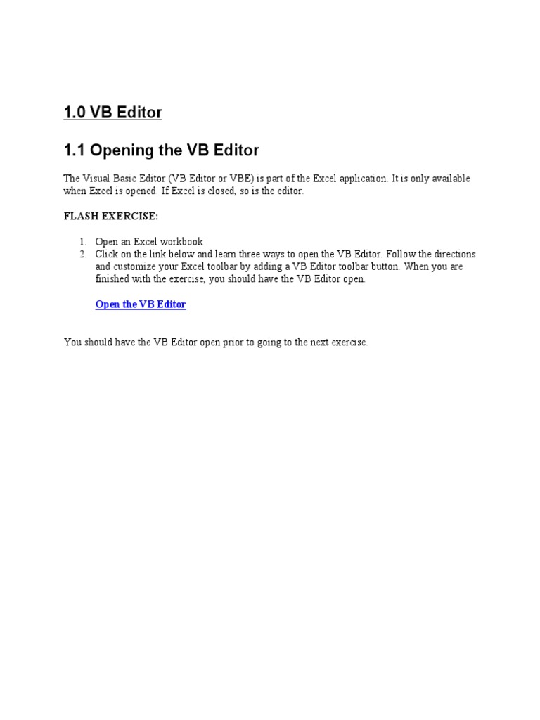 VBA Notes | PDF | Microsoft Excel | Macro (Computer Science)