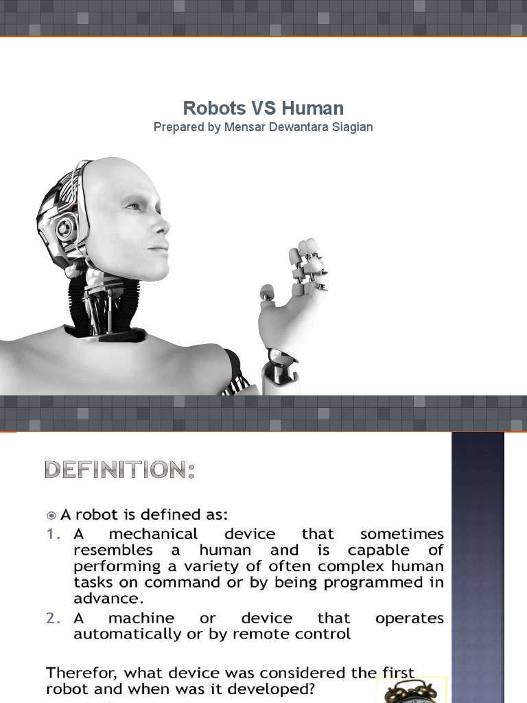 Robots VS Human: Prepared by Mensar Dewantara Siagian | PDF | Robot ...