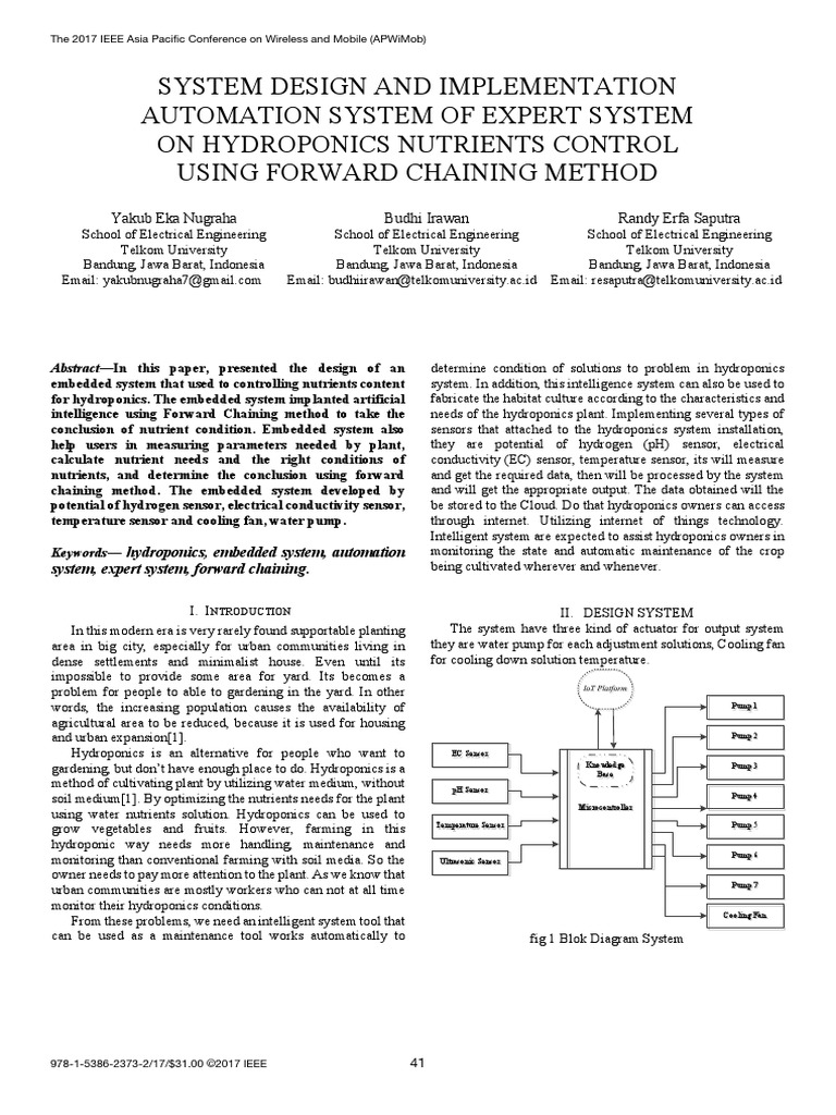 System Design and Implementation Automation System of Expert System On Hydroponics Nutrients ...