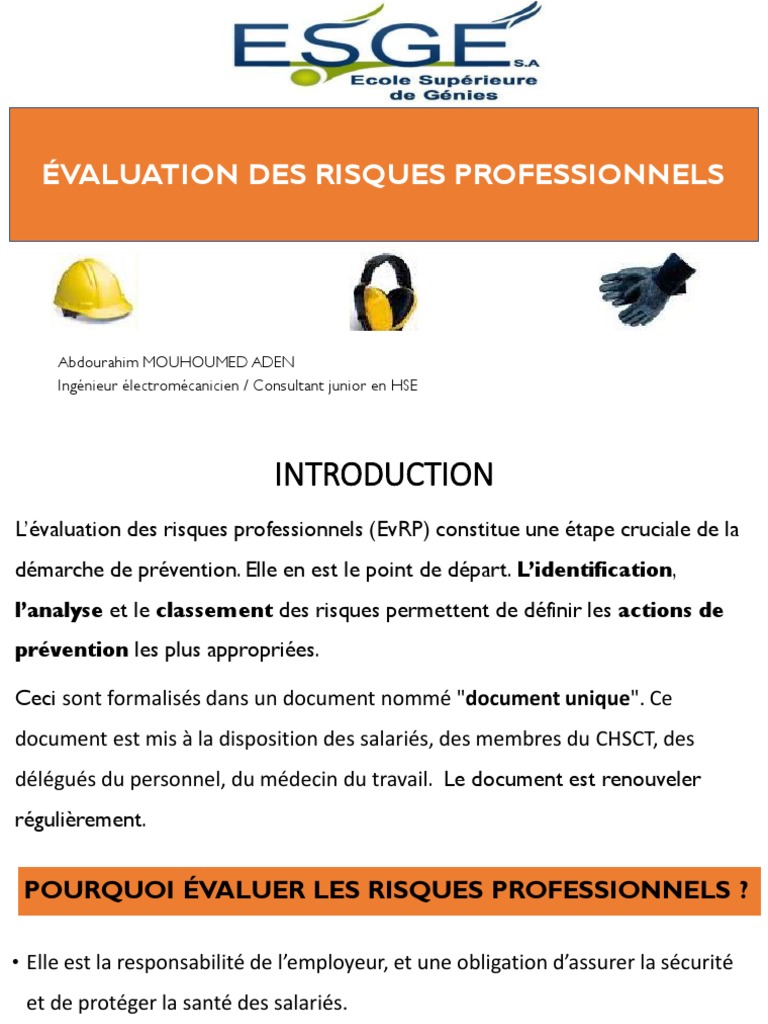 Evaluation Des Risques Professionnels | PDF | Prophylaxie | Risque