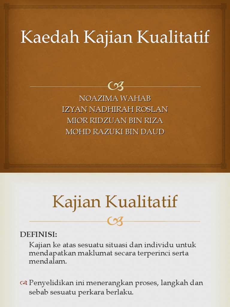 Kaedah Kajian Kualitatif | PDF