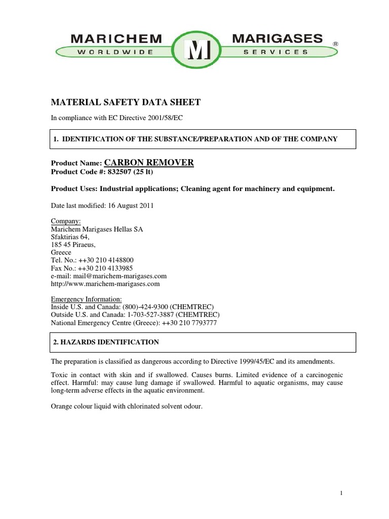 Material Safety Data Sheet | PDF | Toxicity | Benzene