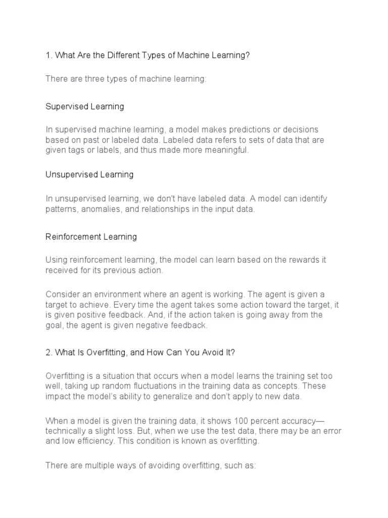 ML Question Answer | PDF | Machine Learning | Statistical Classification