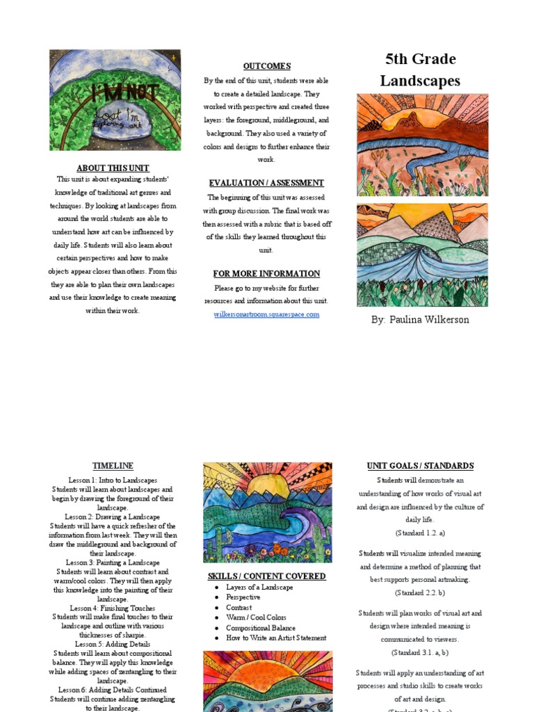 5th Grade Landscapes: Outcomes | PDF | Landscape | Educational Assessment