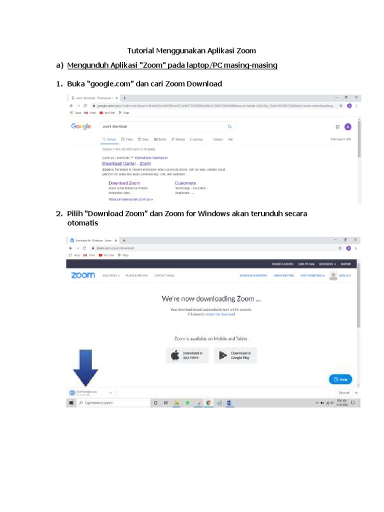 Tutorial Menggunakan Aplikasi Zoom | PDF