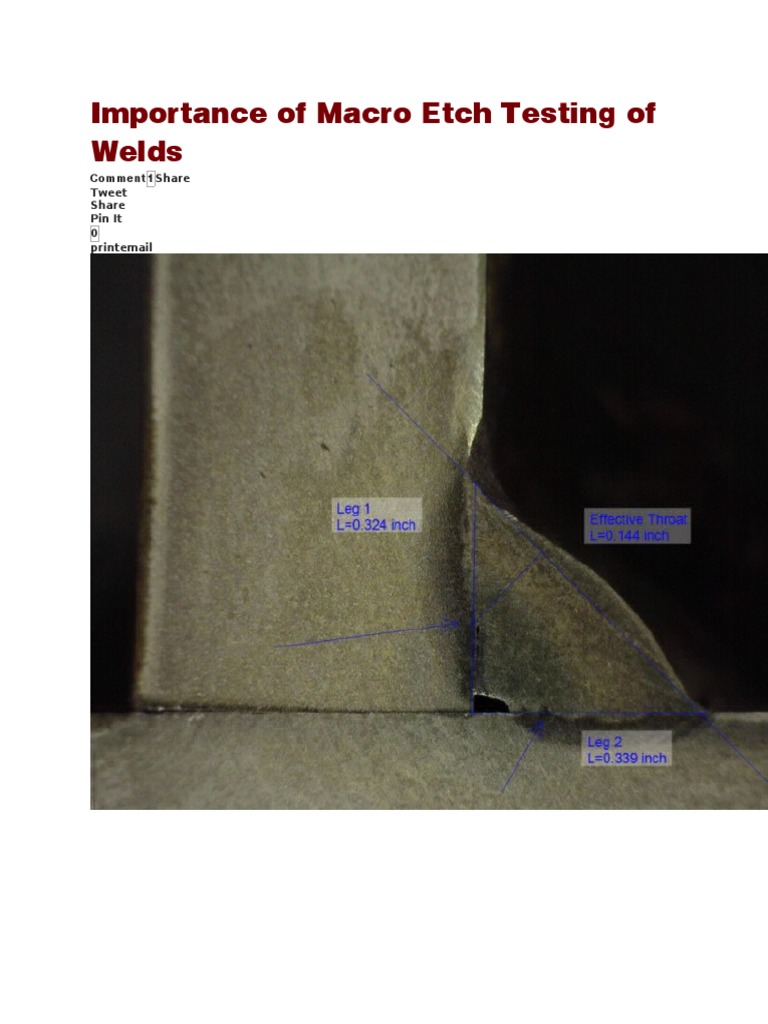 Importance of Macro Etch Testing of Welds | Download Free PDF | Welding ...