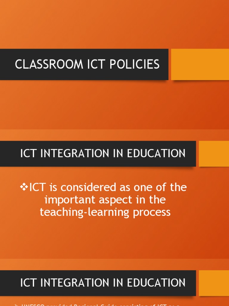 Classroom Ict Policies | PDF