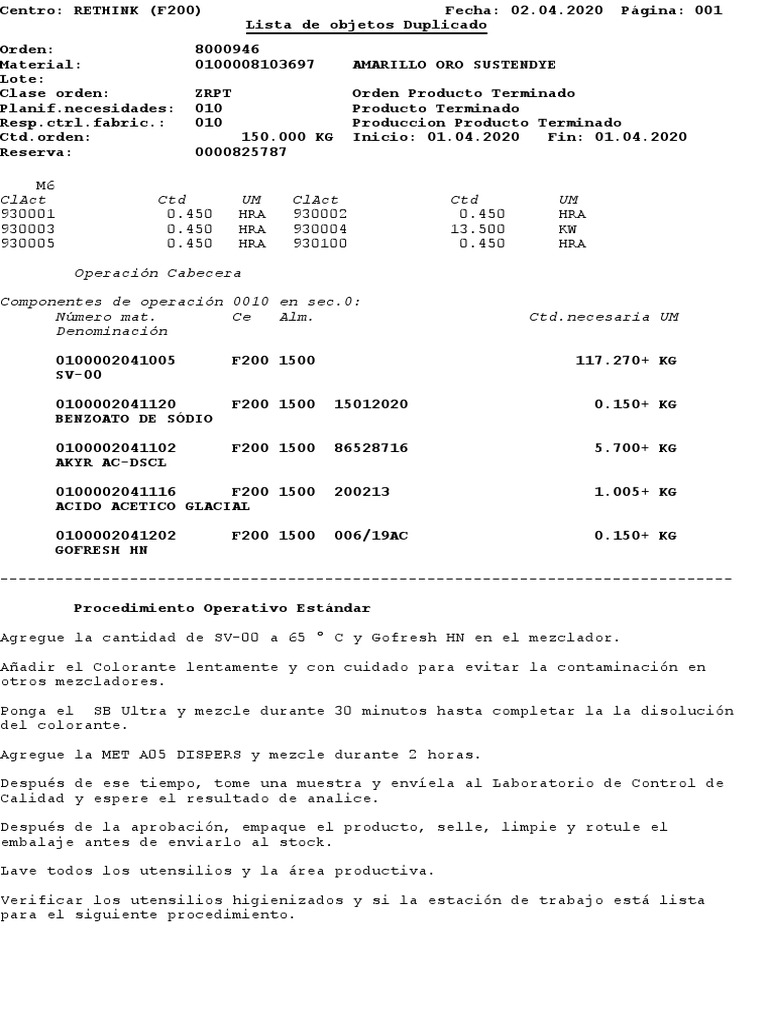 Ejemplo Procedimiento Operativo Estandar | PDF