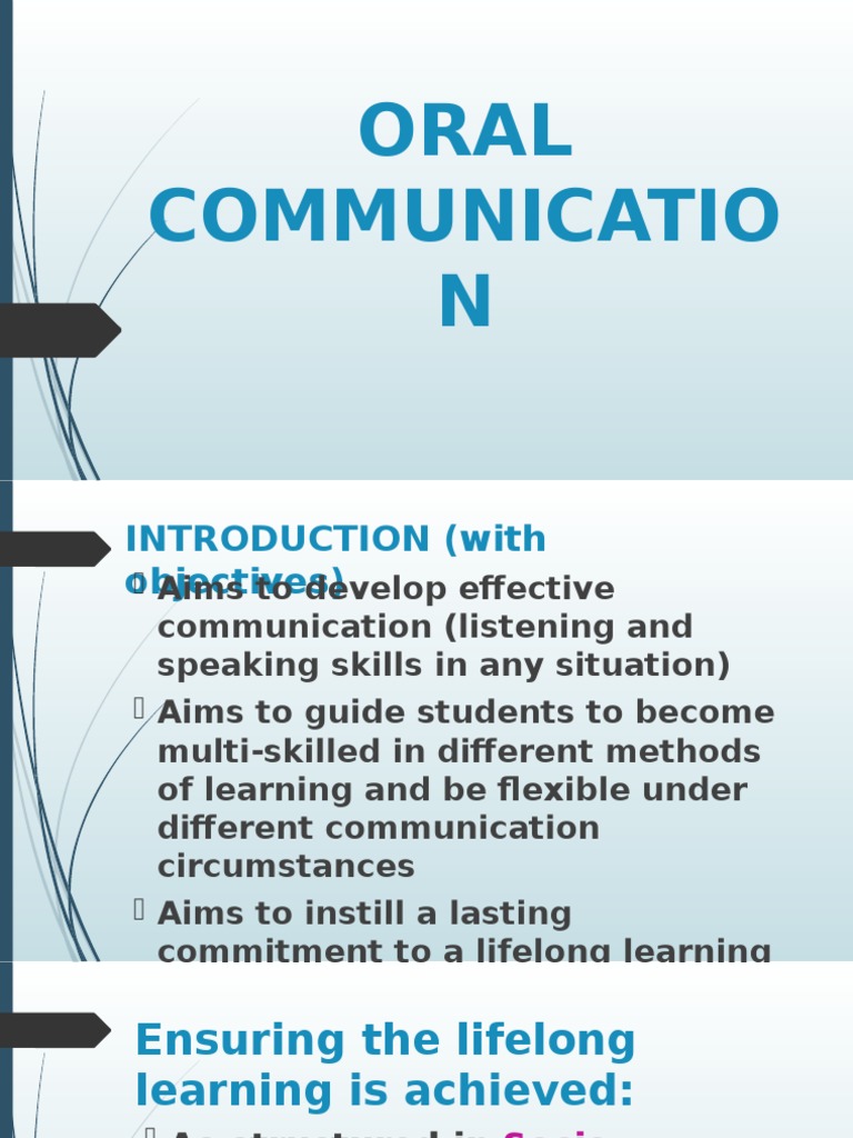 Oral Communicatio N | Nonverbal Communication | Communication