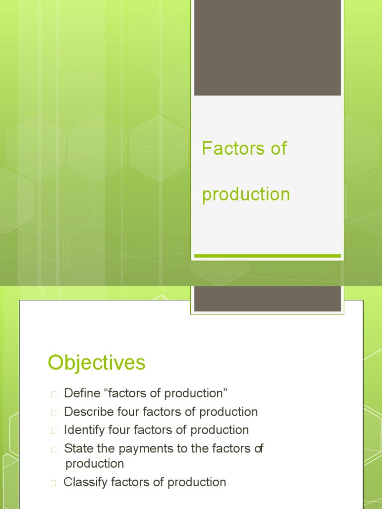 Understanding Factors of Production | PDF | Factors Of Production ...