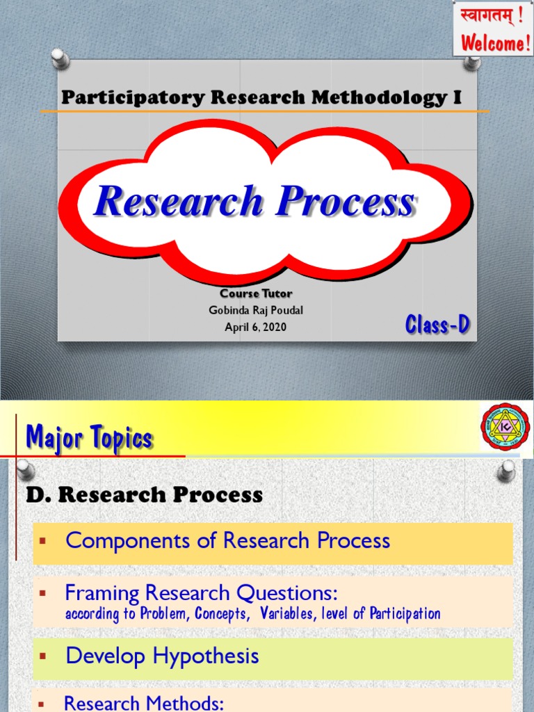 2020-04-06, BCD - PRM - I Class D Research Process D1 | PDF | Data ...