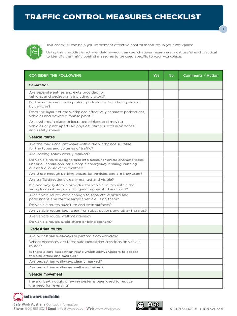 Traffic Control Measures Checklist PDF | Download Free PDF | Traffic ...