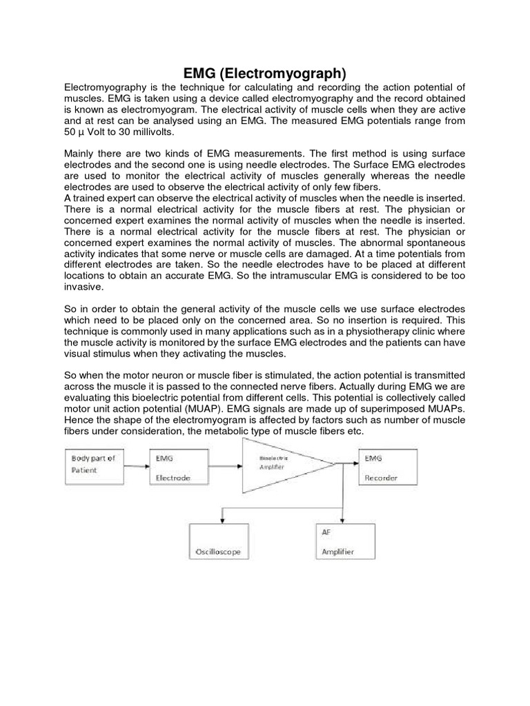 EMG (Electromyograph) | PDF | Electromyography | Neurology