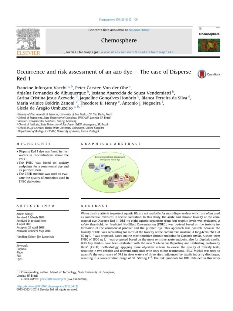 Chemosphere: Contents Lists Available at | PDF | Toxicity | Chemistry