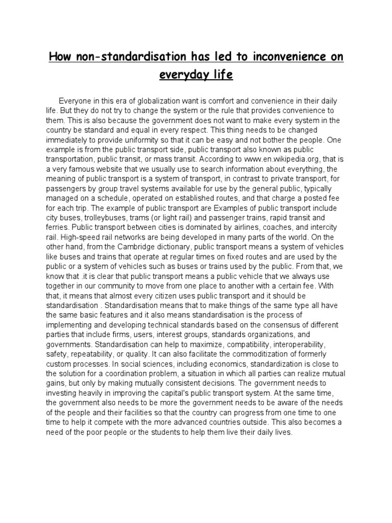 Essay Competiton ARIF ZAFRAN | PDF | Public Transport | Standardization