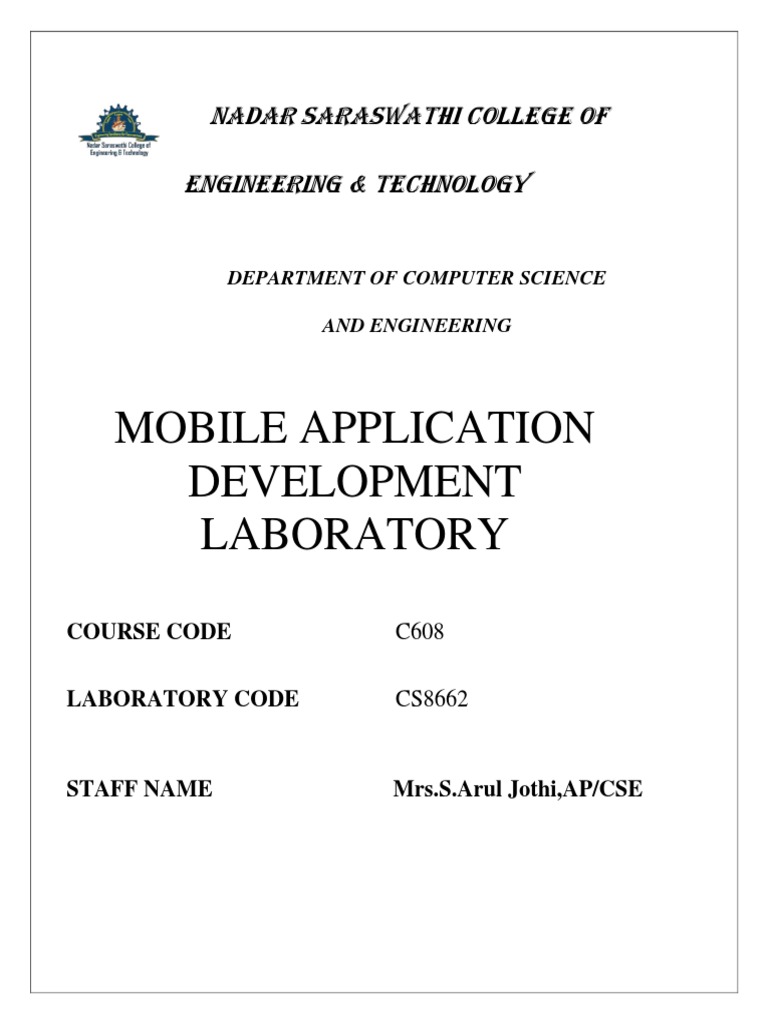 MC Lab Manual | PDF | Android (Operating System) | Typefaces