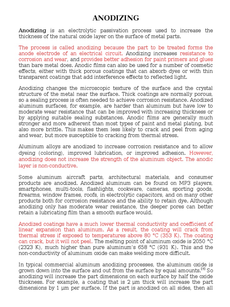 An In-Depth Look at the Electrolytic Process of Anodizing and its Wide ...
