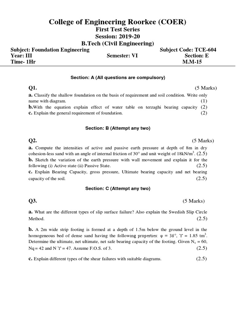 Geotechnical Engineering 2 | PDF | Solid Mechanics | Nature