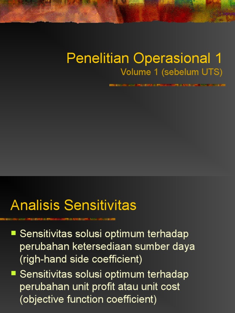 Analisis Sensitivitas | PDF