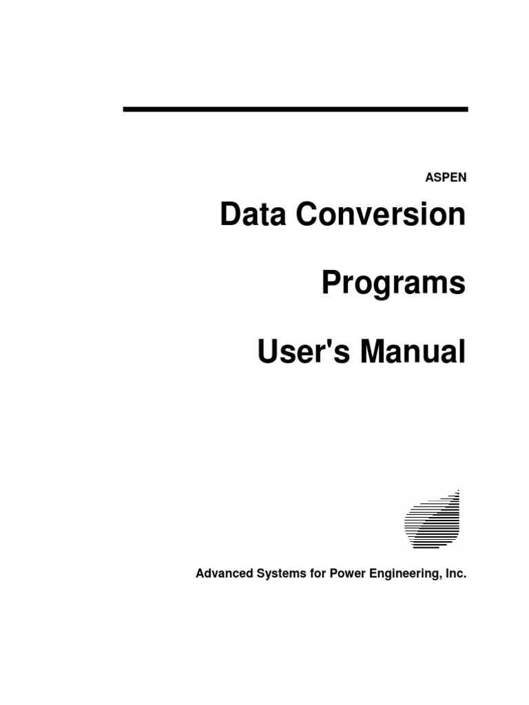 Data Conversion Programs User's Manual: Aspen | Download Free PDF ...