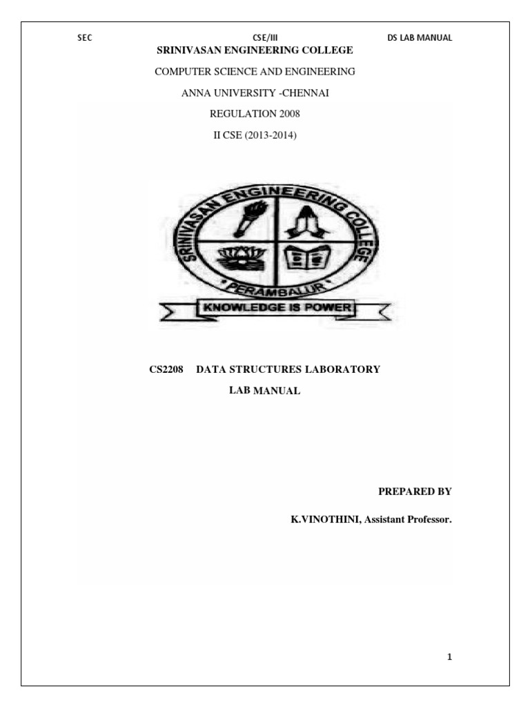 Data Structures Lab Manual PDF | PDF | Pointer (Computer Programming ...
