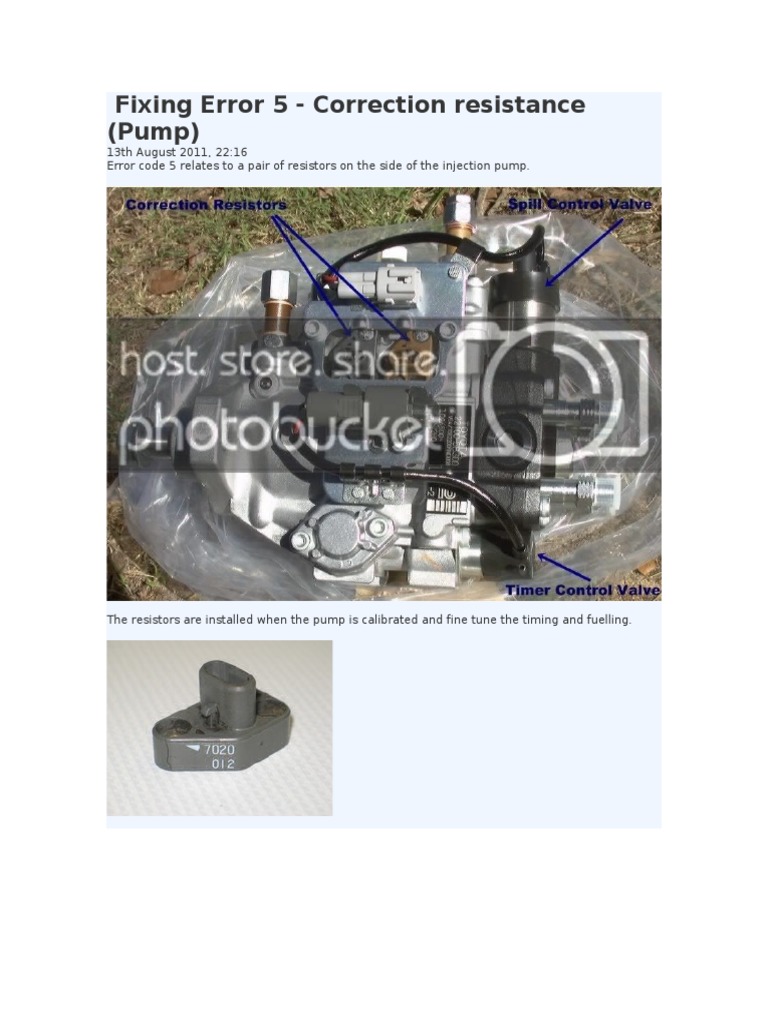 Repairing an Injection Pump by Replacing Faulty Resistors | PDF ...